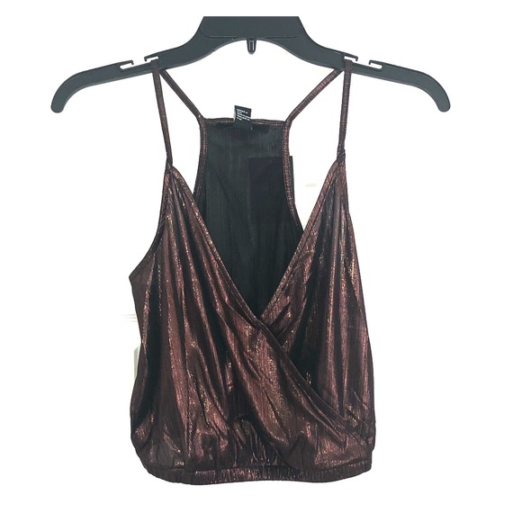 Forever 21 | Tops | Forever 2 Copper Metallic Surplus Cropped Cami ...